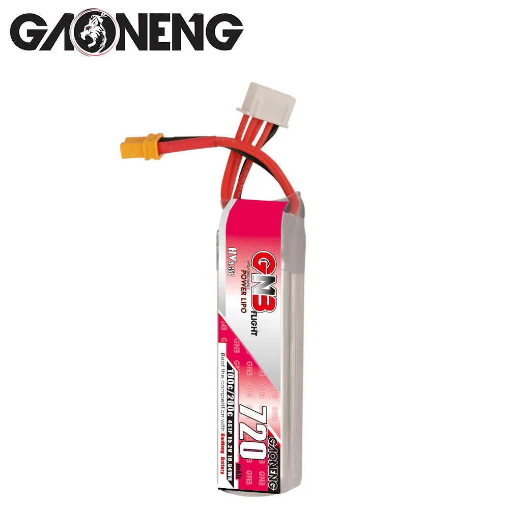GNB LiHV 4S 15.2V 720mAh 100C XT30 LiPo Battery Long Type – EpicFPV